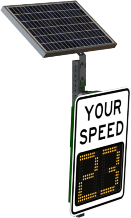 9" Radar Speed Value Sign - White, 60W Solar System | Trafficalm